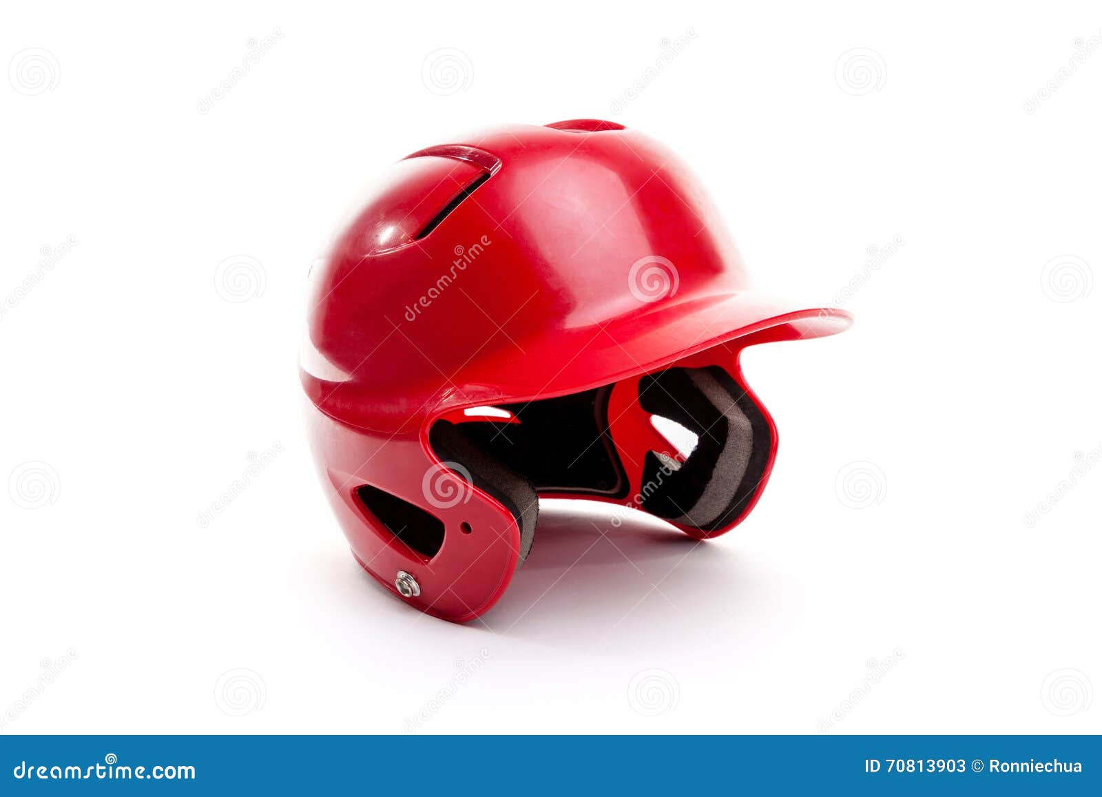 Rode Honkbal of Softball Het Slaan Helm Op Witte Achtergrond Stock ...