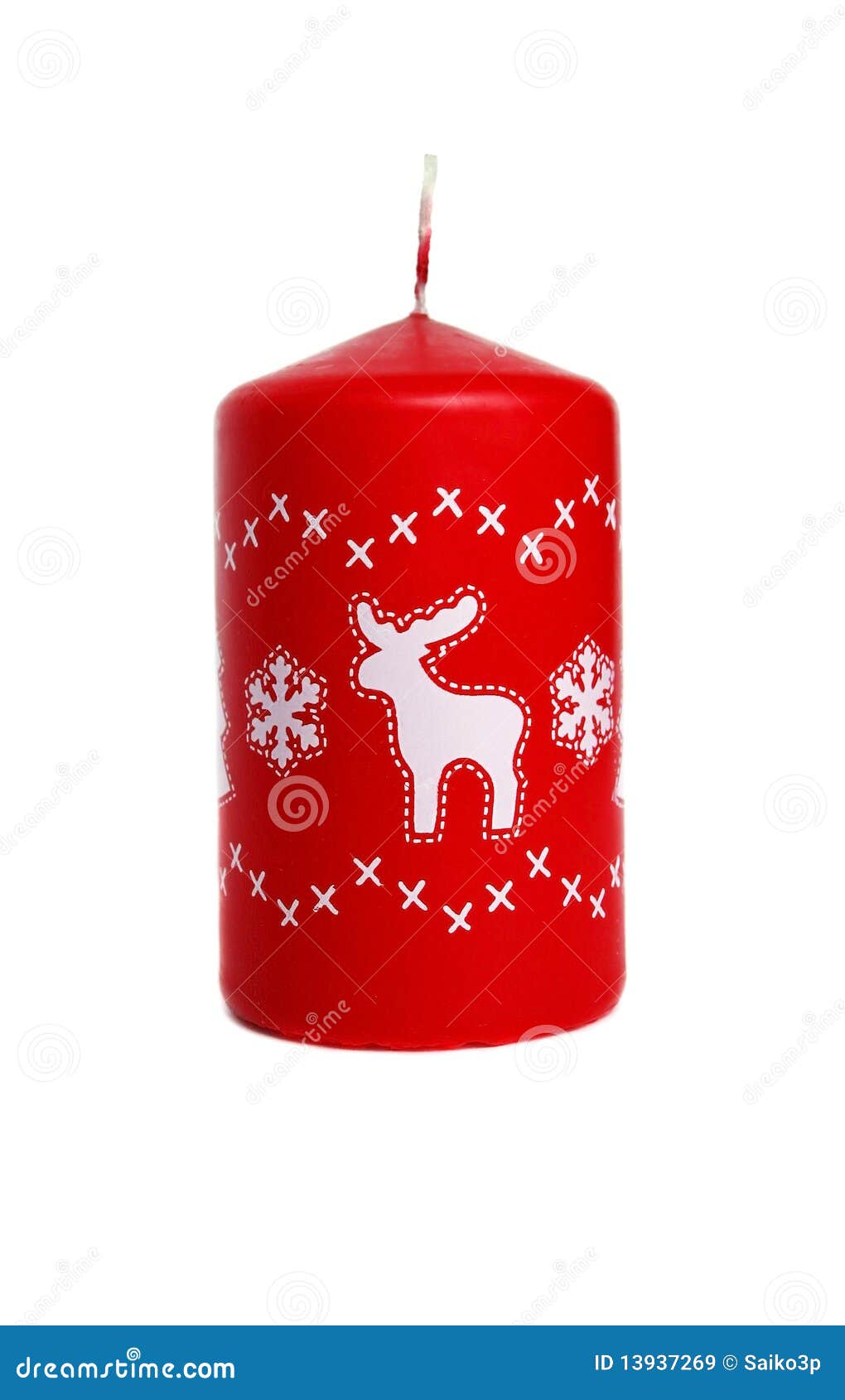 Rode kaars met herten stock afbeelding. Image of viering - 13937269