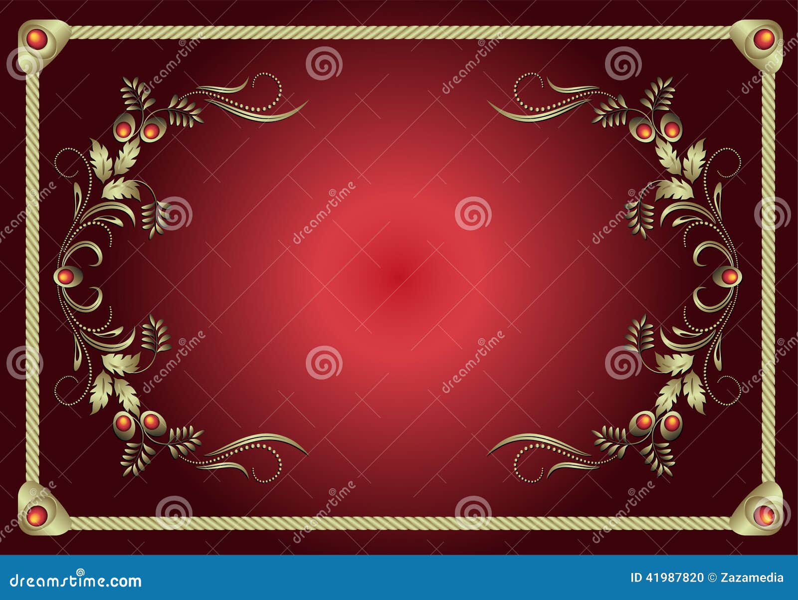 Rode Kader Bloemenvector vector illustratie. Illustration of decor ...