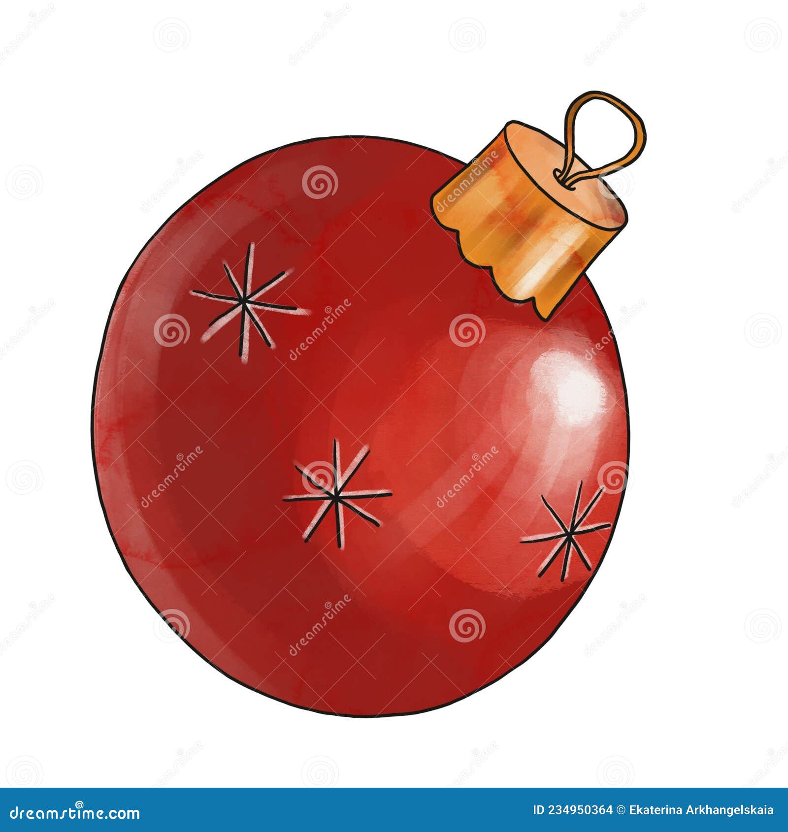 Rode kerstbal stock illustratie. Illustration of baubel - 234950364