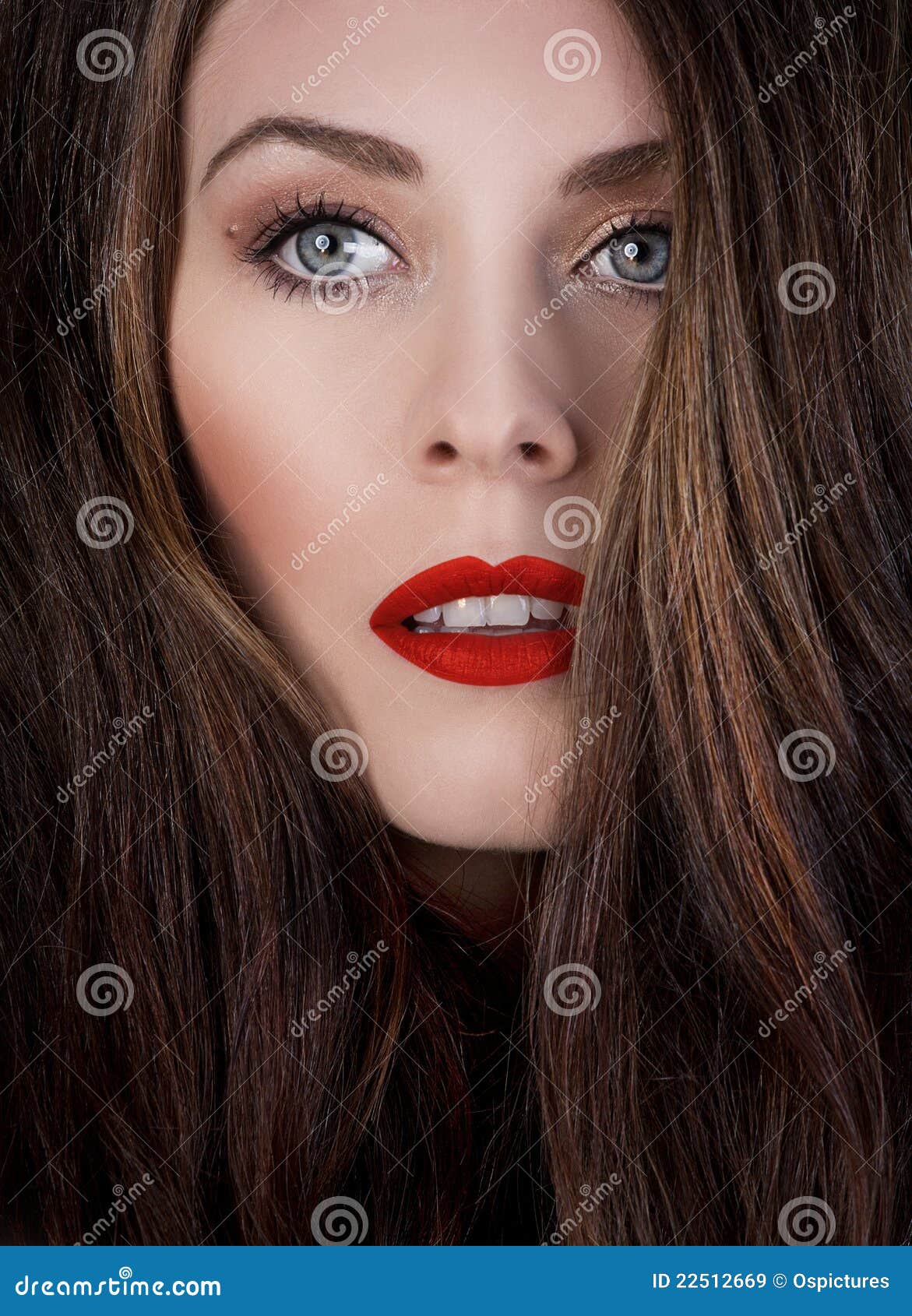 Rode klassieke make-up stock afbeelding. Image of volwassen - 22512669