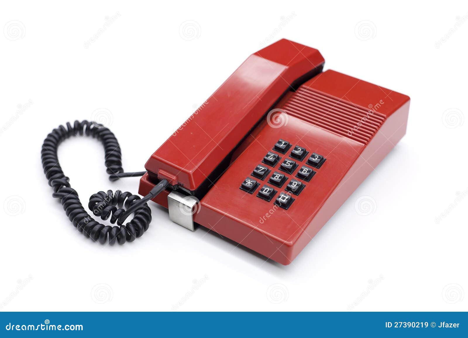 Rode klassieke telefoon stock afbeelding. Image of vraag - 27390219