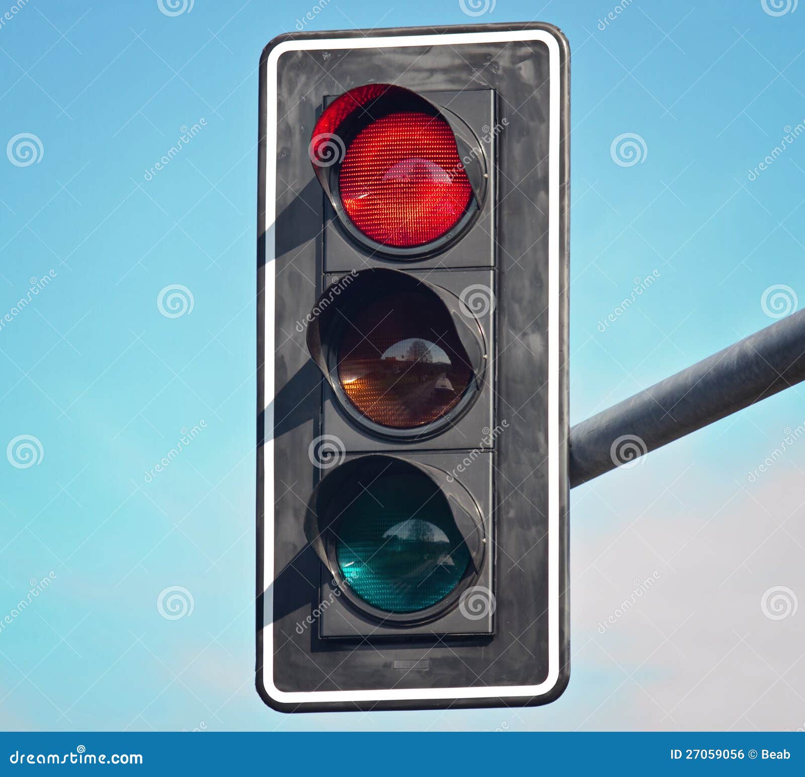 Rode Kleur Op Het Verkeerslicht Stock Foto - Image of einde, controle ...