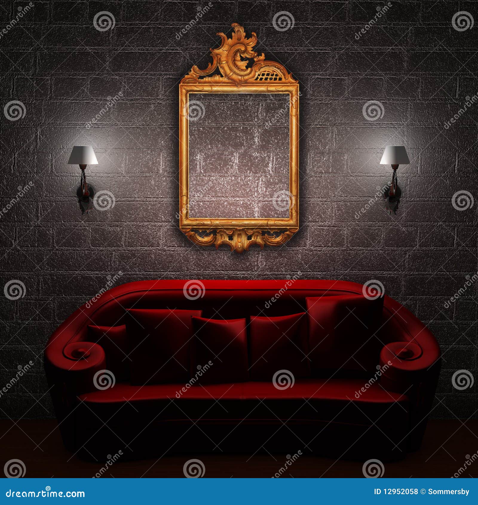 Rode Laag Met Lege Frame En Blakers Stock Illustratie - Illustration of ...