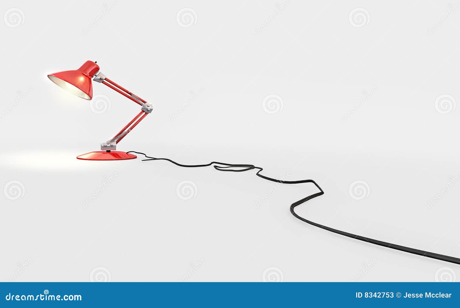 Rode lamp en kabel stock illustratie. Illustration of licht - 8342753