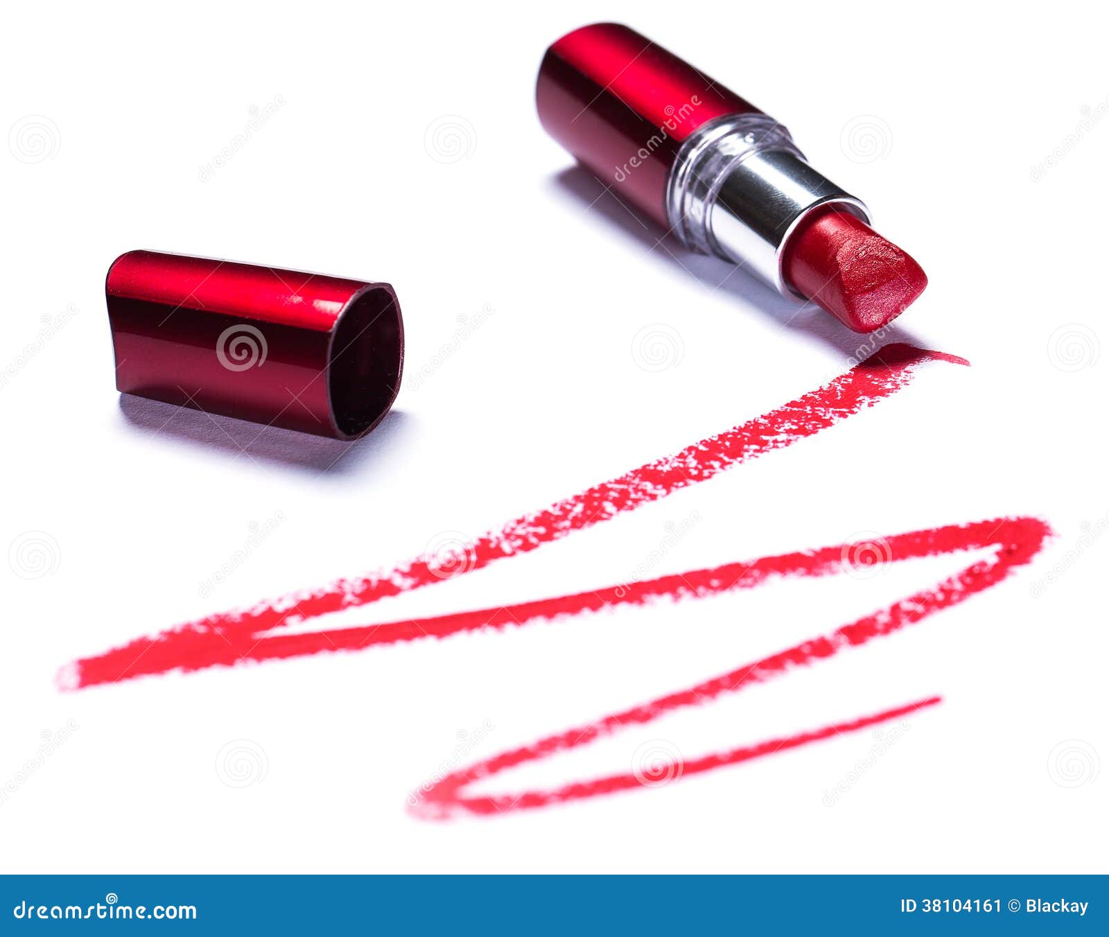 Rode lippenstift met spoor stock afbeelding. Image of schitter - 38104161