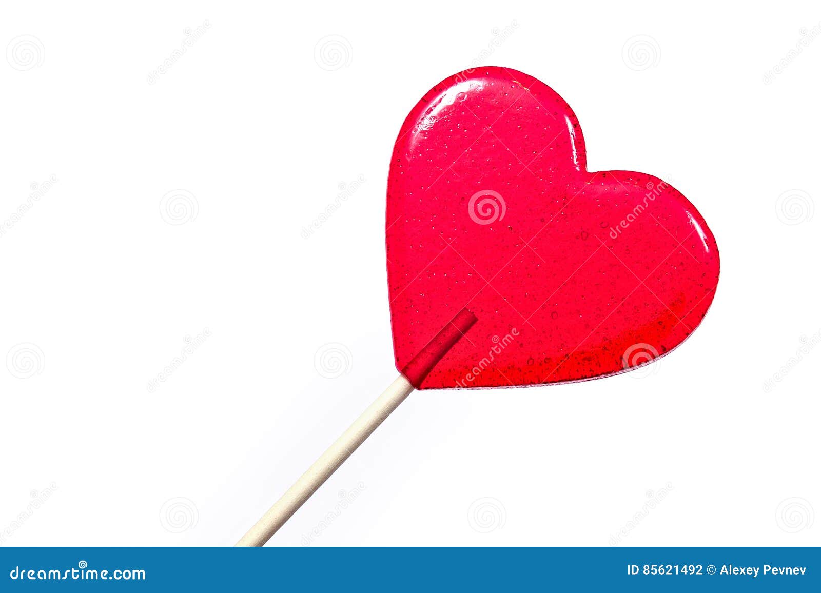 Rode Lolly in De Vorm Van Een Hart Op De Witte Achtergrond Stock Foto ...