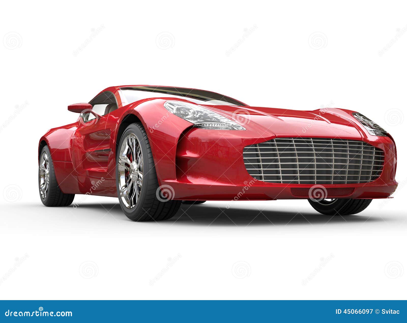 Rode Metaal Snelle Auto Op Witte Achtergrond Stock Afbeelding - Image ...