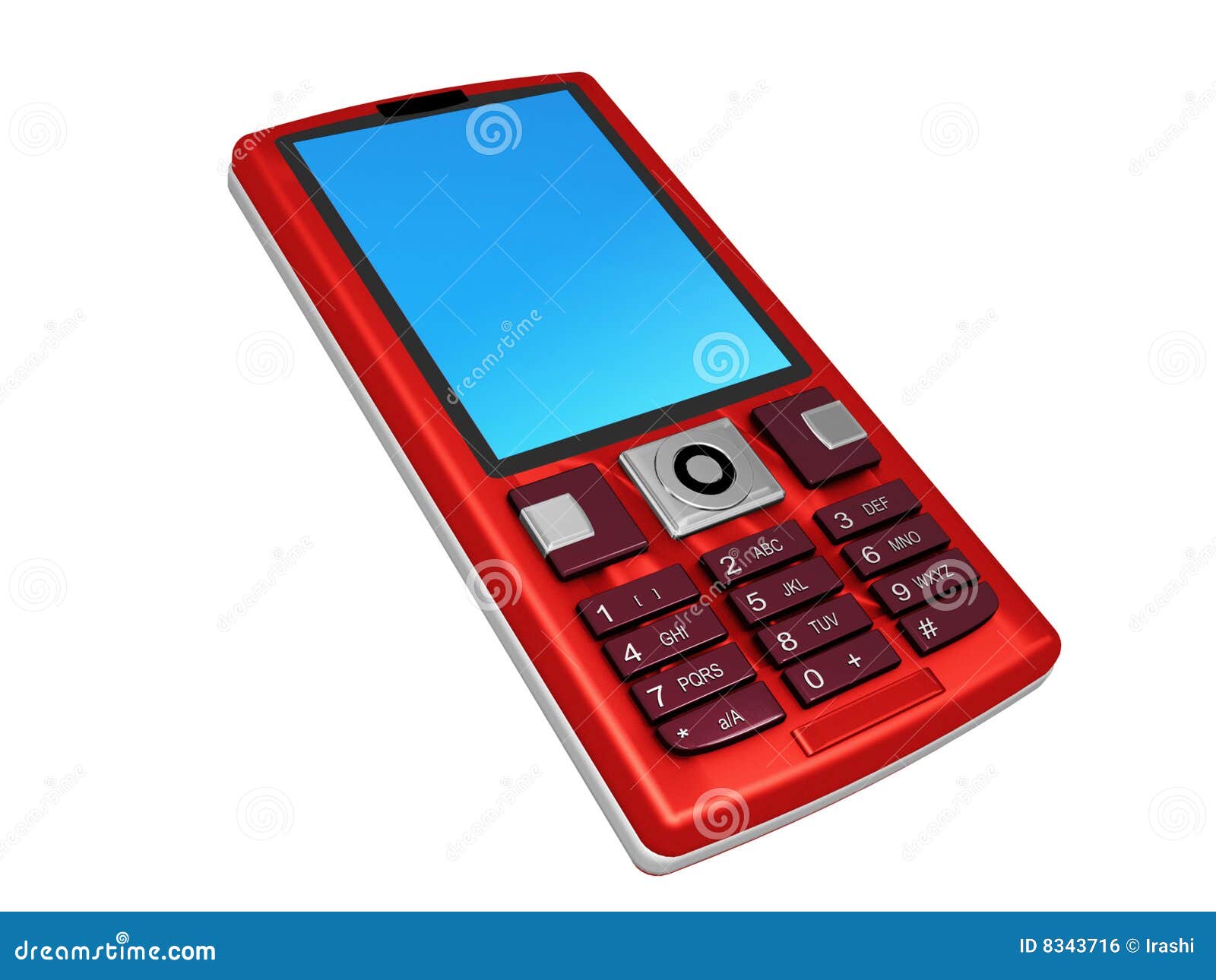 Rode mobiele telefoon stock illustratie. Illustration of spreek - 8343716