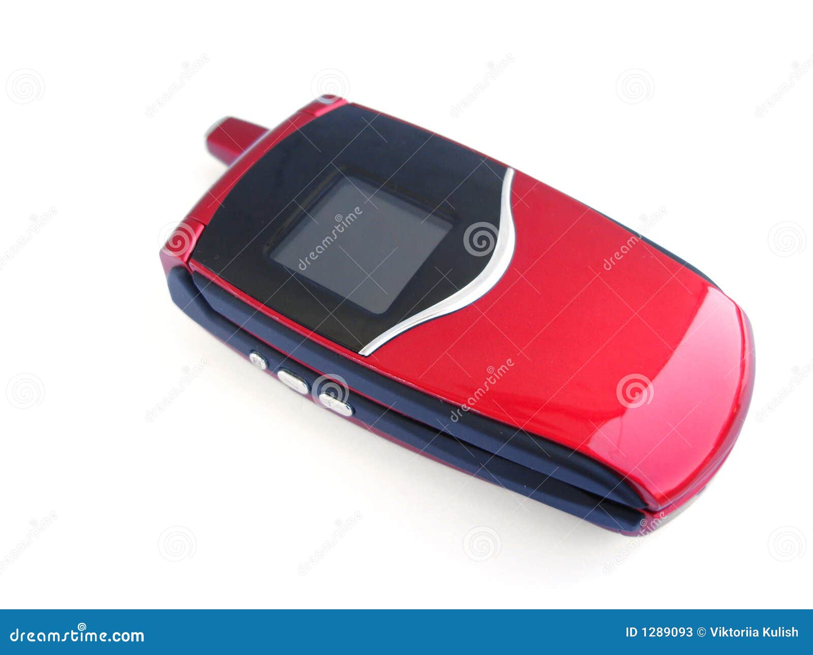 Rode Mobiele Telefoon Over Een Witte Achtergrond Stock Afbeelding ...