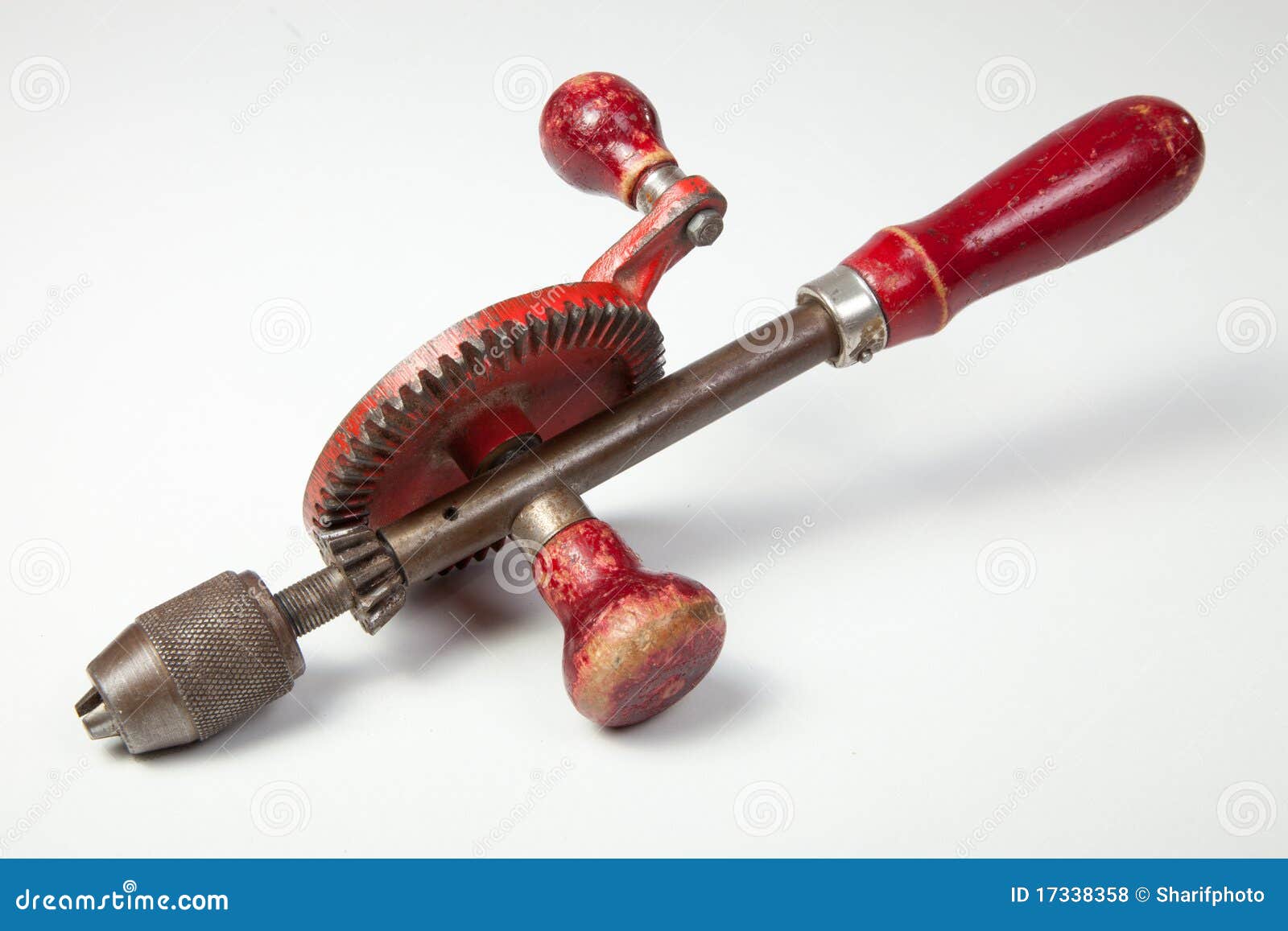 Rode ouderwetse handboor stock foto. Image of punt, niemand - 17338358