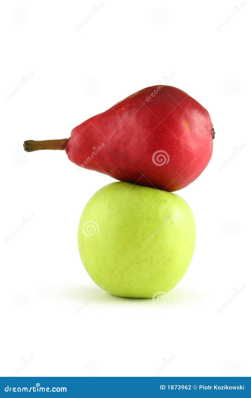 Rode peer en groene appel stock foto. Image of rood, tumor - 1873962