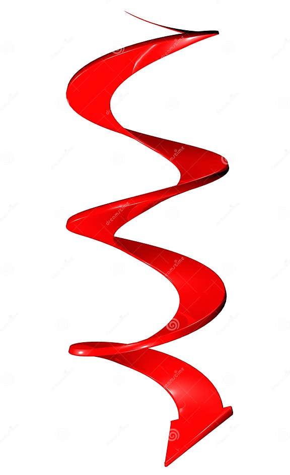 Rode pijl 3d kromme stock illustratie. Illustration of motie - 33821445