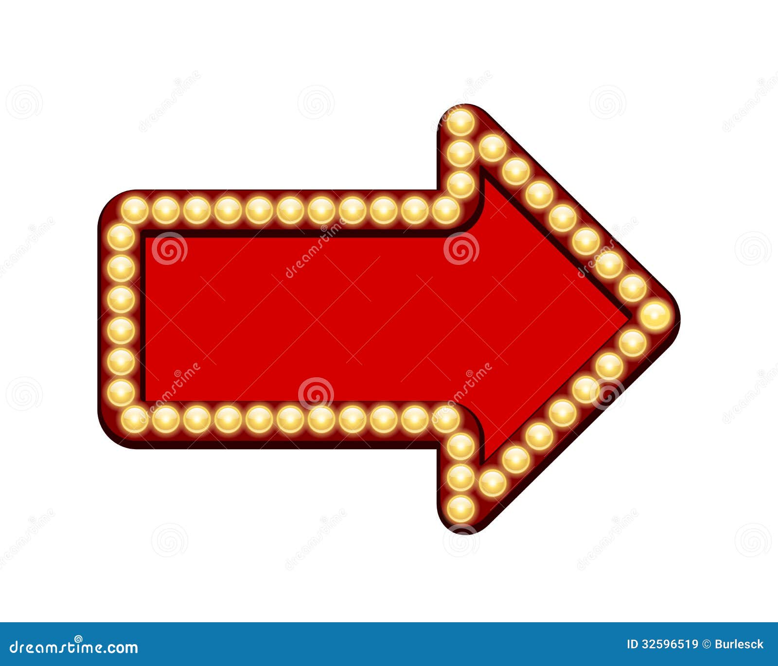 Rode pijl met gloeilampen vector illustratie. Illustration of ontwerp ...