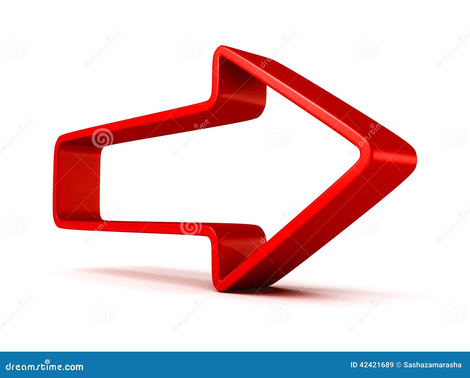 Rode Pijl Vooruit Op Witte Achtergrond Stock Illustratie - Illustration ...