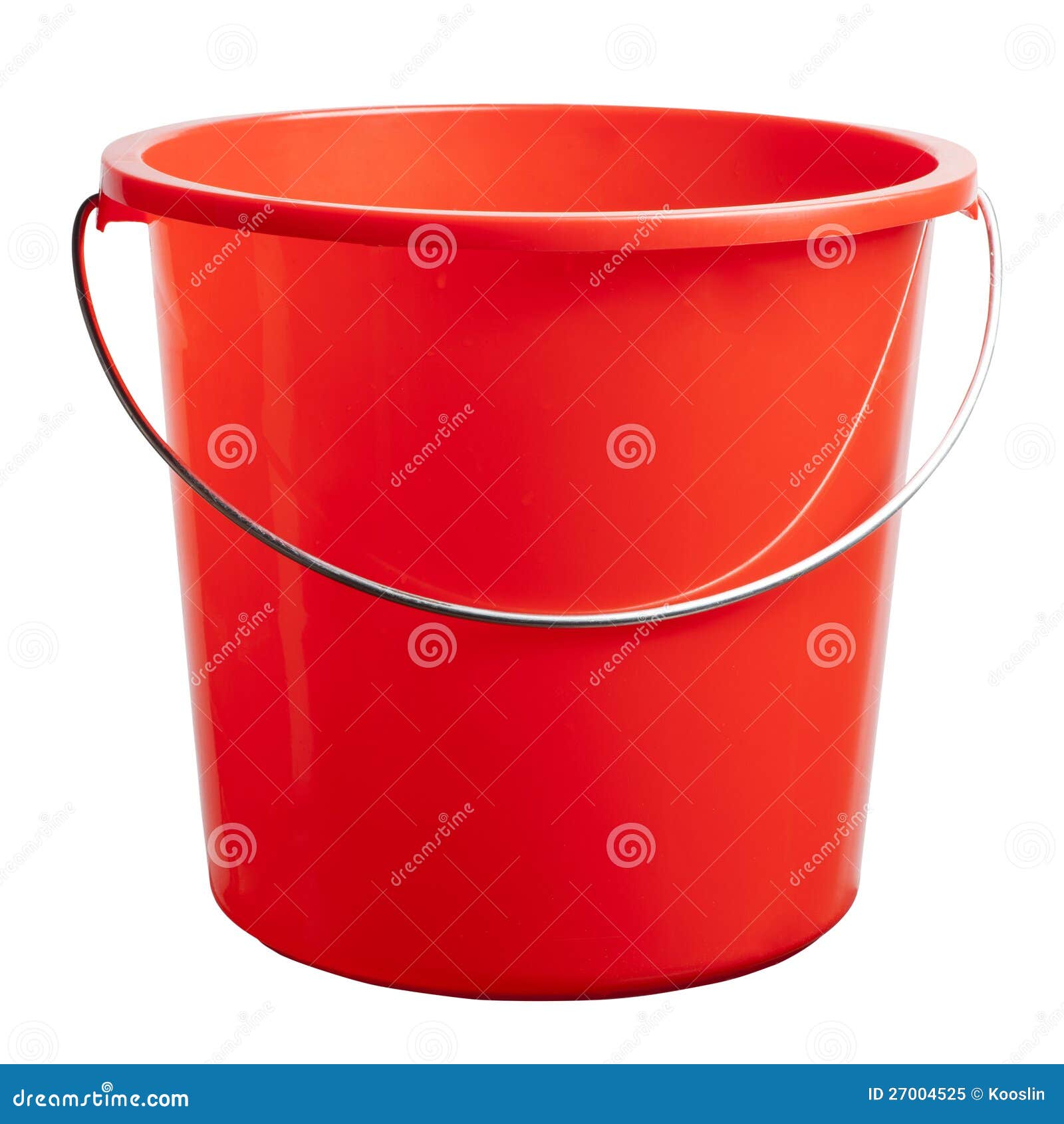 Rode plastic emmer stock afbeelding. Image of opslag - 27004525