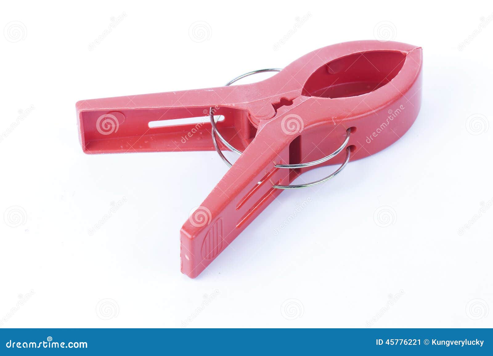 Rode Plastic klem stock afbeelding. Image of sluit, enkelvoudig - 45776221