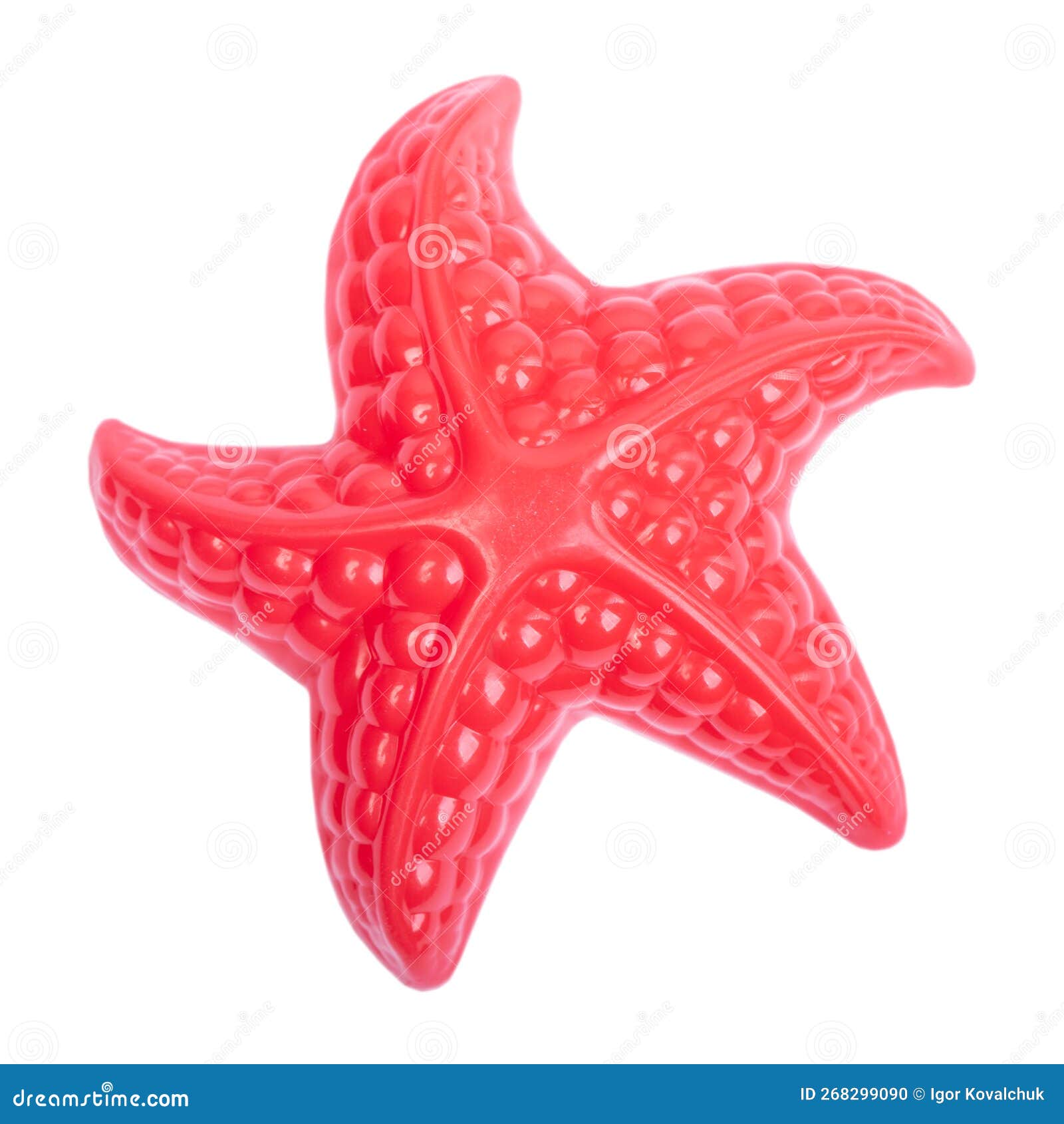 Rode plastic zeester stock foto. Image of zeeschelp - 268299090