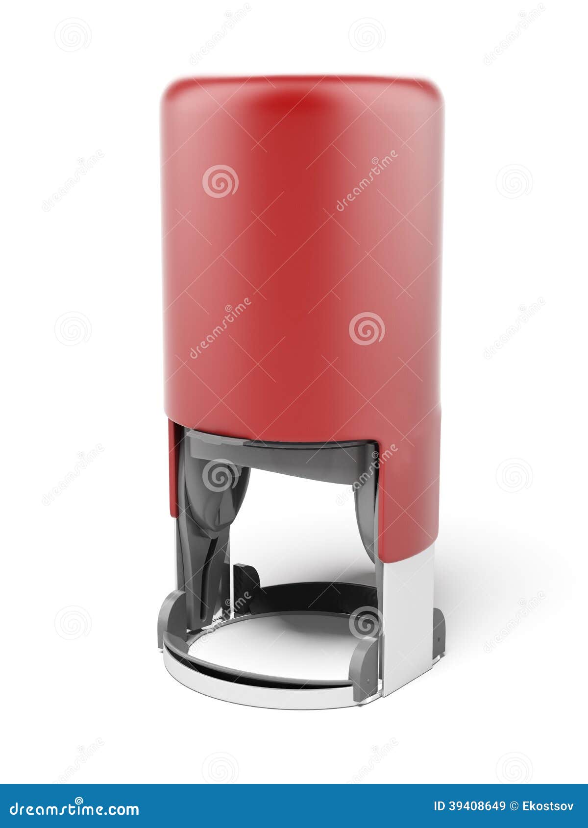 Rode plastic zegel stock afbeelding. Image of stempeling - 39408649