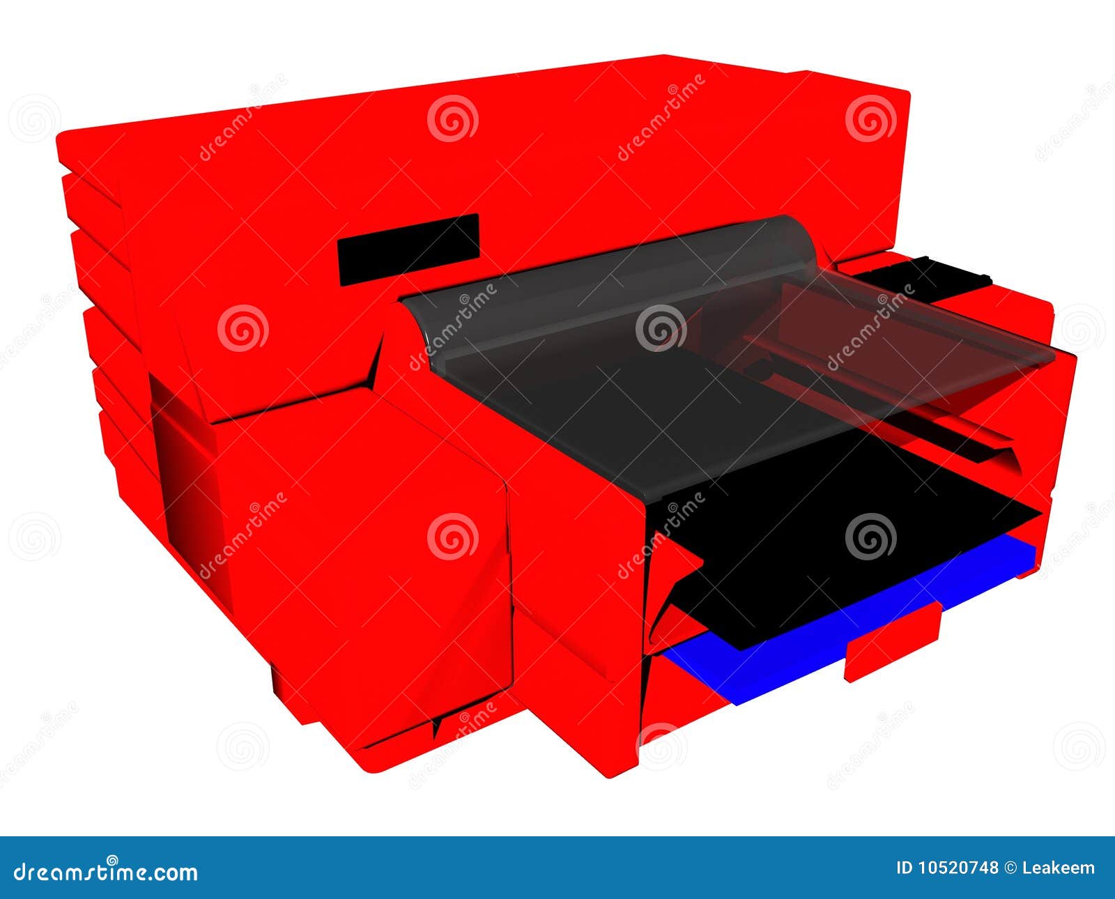 Rode printer stock illustratie. Illustration of elektronika - 10520748