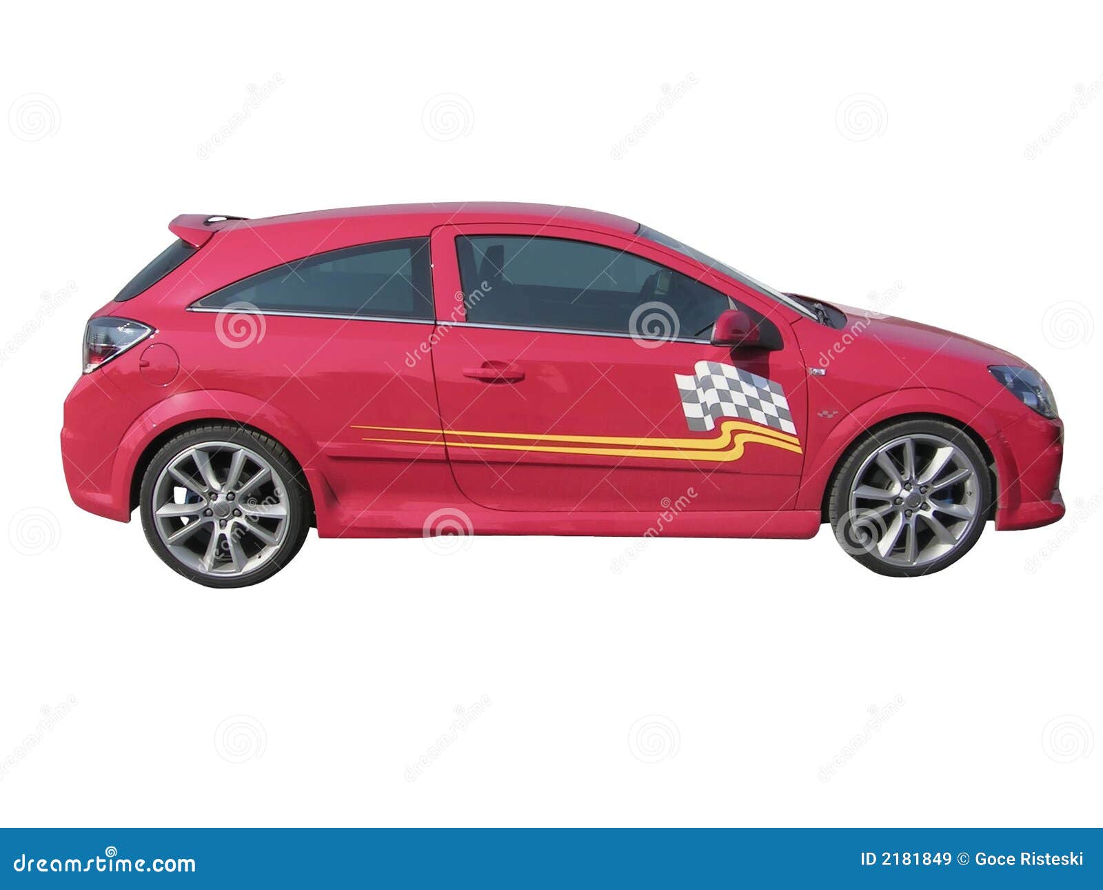 Rode raceauto stock afbeelding. Image of wedstrijd, groot - 2181849