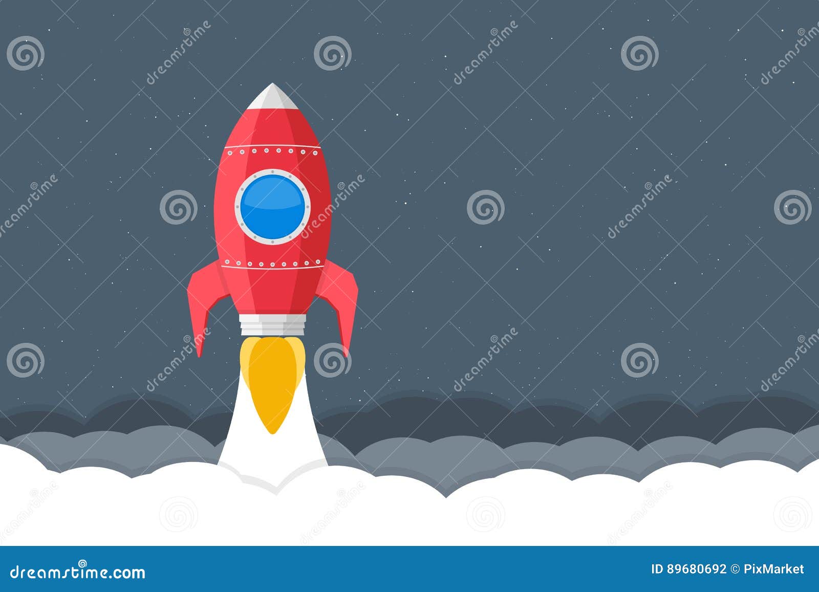 Rode raket vector illustratie. Illustration of innovatie - 89680692