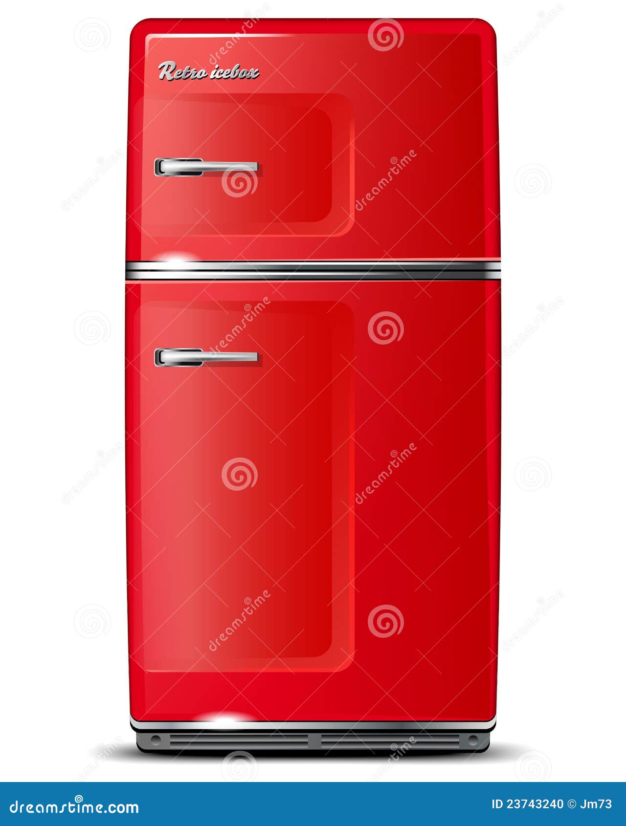 Rode retro ijskast vector illustratie. Illustration of toestel - 23743240