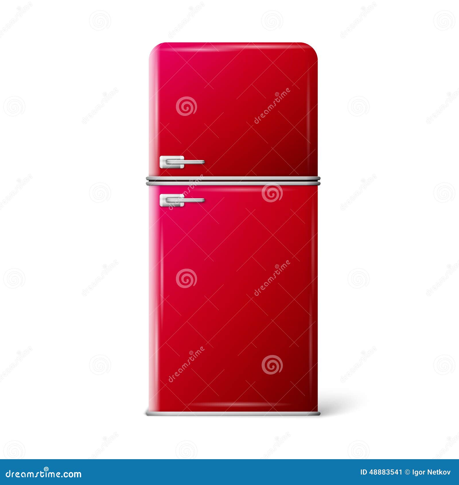 Rode retro ijskast stock illustratie. Illustration of klassiek - 48883541