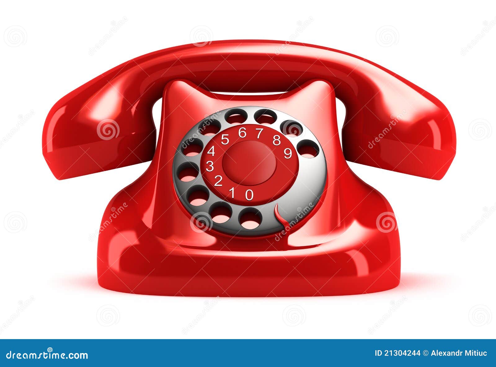 Rode Retro Telefoon, Vooraanzicht. Stock Illustratie - Illustration of ...