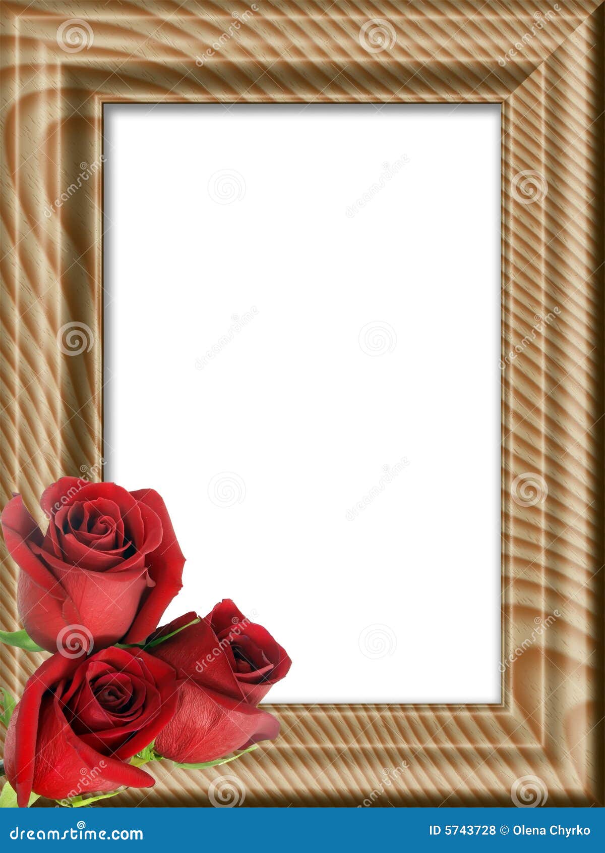 Rode Rozen Op Een Houten Kader Stock Illustratie - Illustration of vier ...