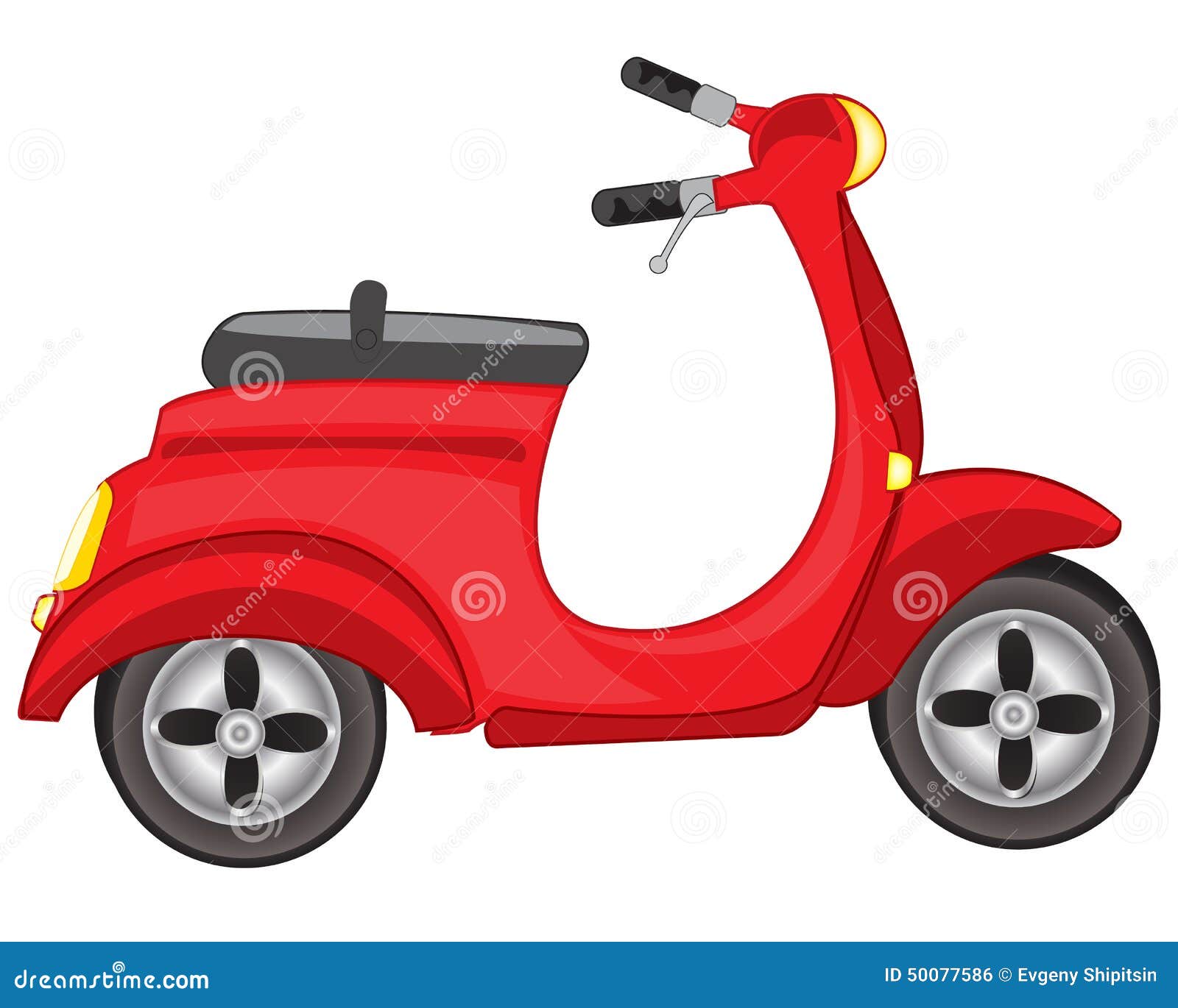Rode scooter vector illustratie. Illustration of voertuig - 50077586