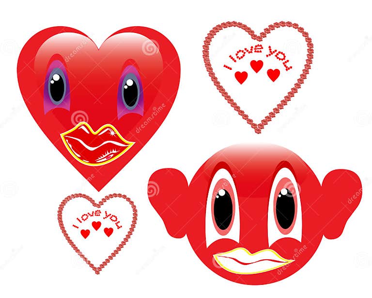 Rode smiley twee vector illustratie. Illustration of meisje - 31871511