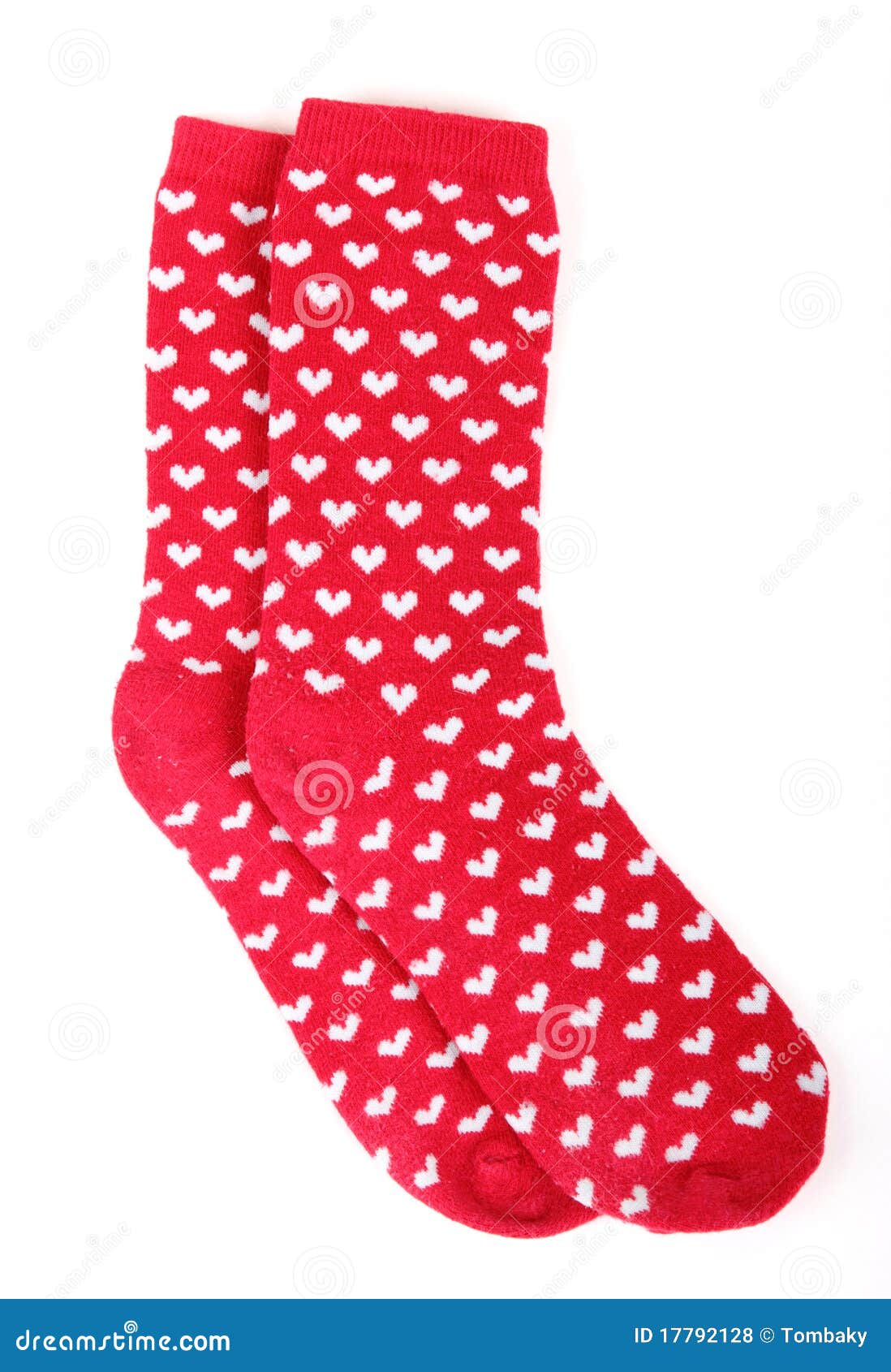 Rode Sokken Met Witte Harten Stock Foto - Image of zacht, nieuw: 17792128