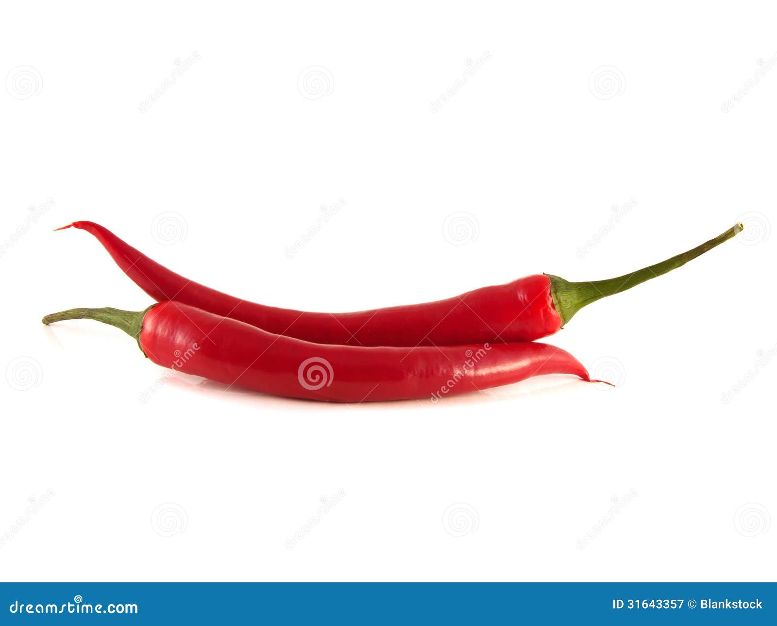 Rode Spaanse Peper Hete Peper Op Witte Achtergrond. Stock Afbeelding ...