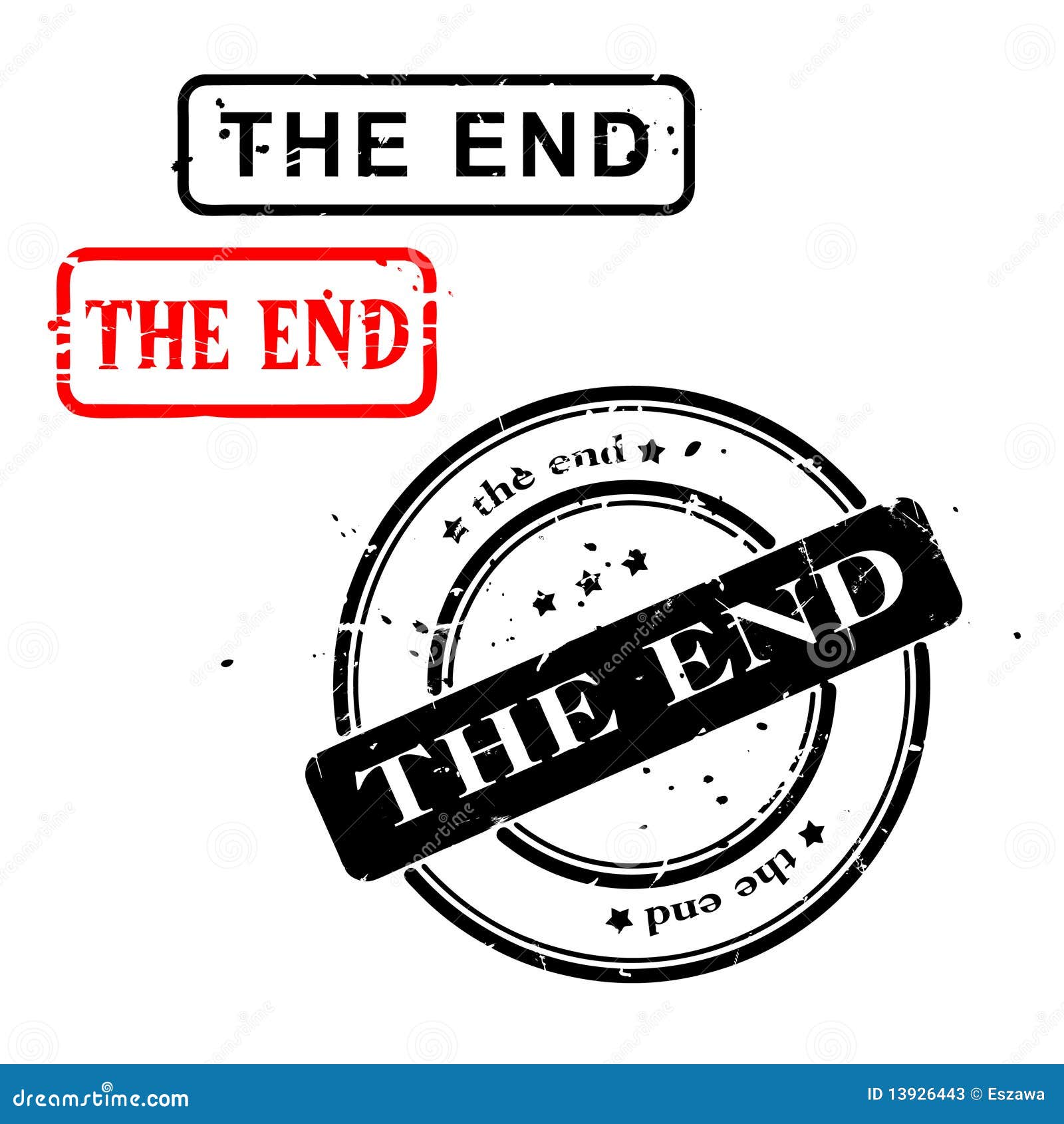 Rode Spanwijdte Met Het Woord Het Eind Vector Illustratie ...