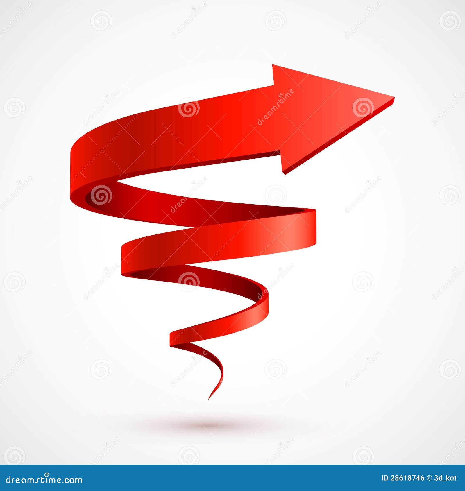 Rode Spiraalvormige 3D Pijl Vector Illustratie - Illustration of ...