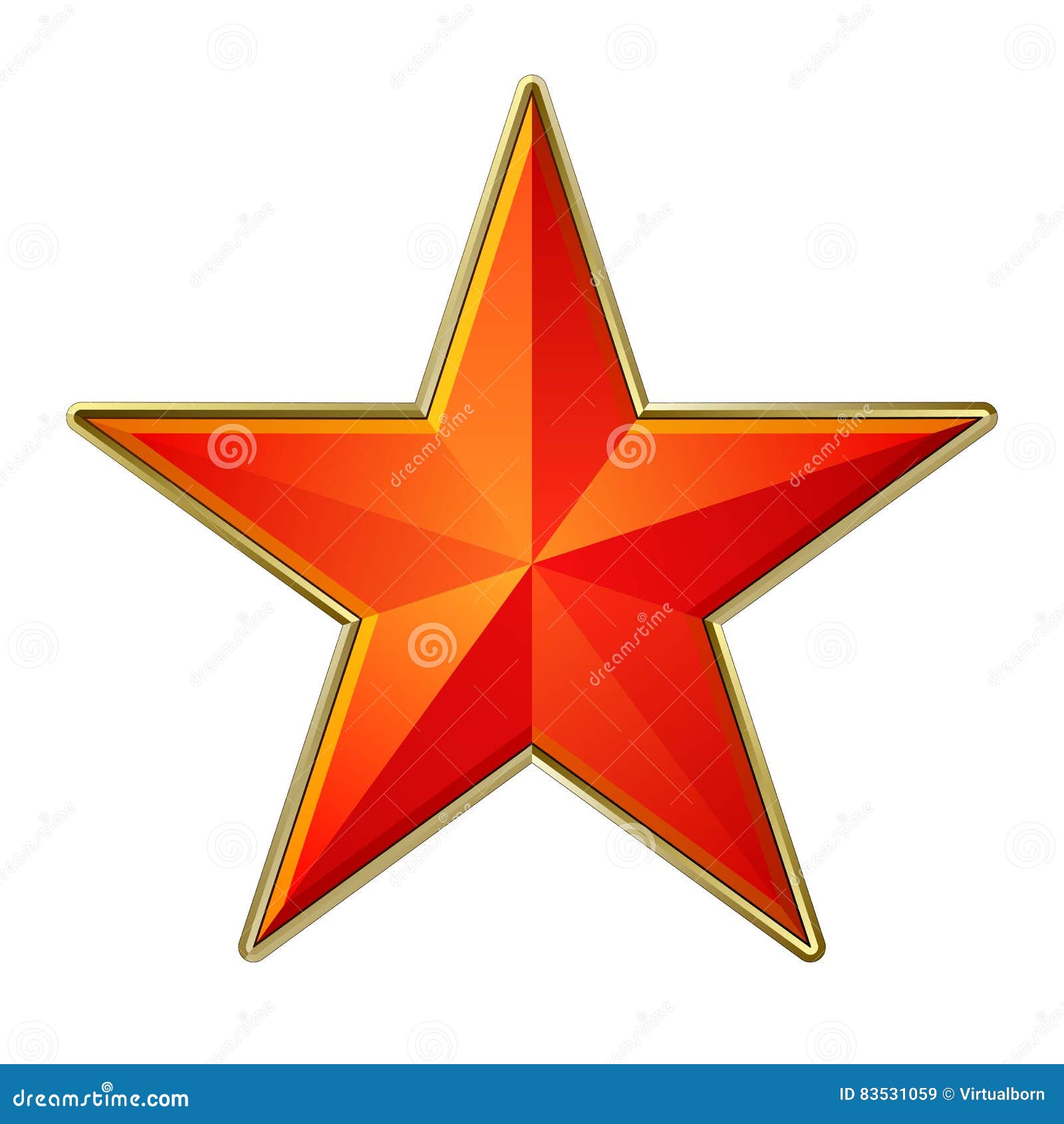 Rode Ster met gouden kader vector illustratie. Illustration of ...