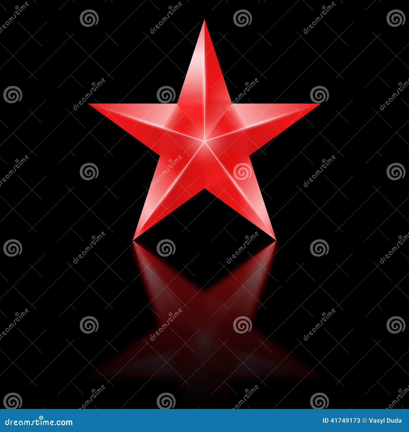 Rode Ster Op Zwarte Achtergrond Vector Illustratie - Illustration of ...