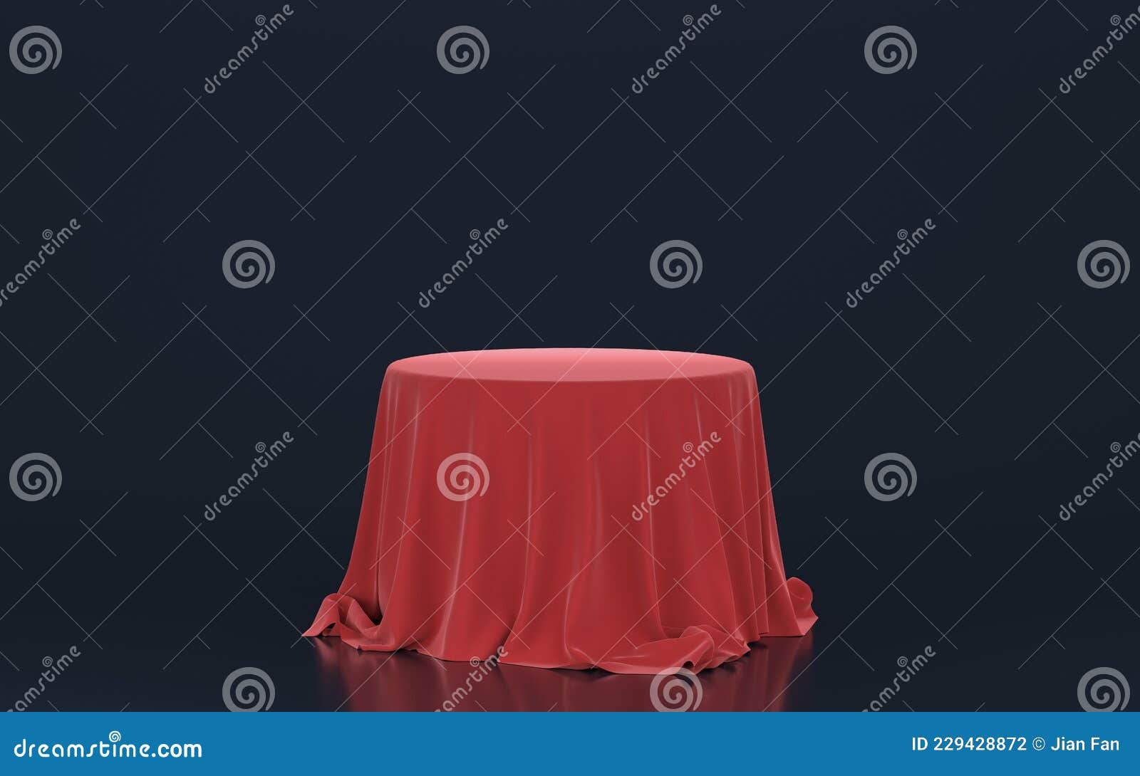 Rode Tablecloge Boven De Lege Tabel 3d Die De Tabel Rendert Stock ...