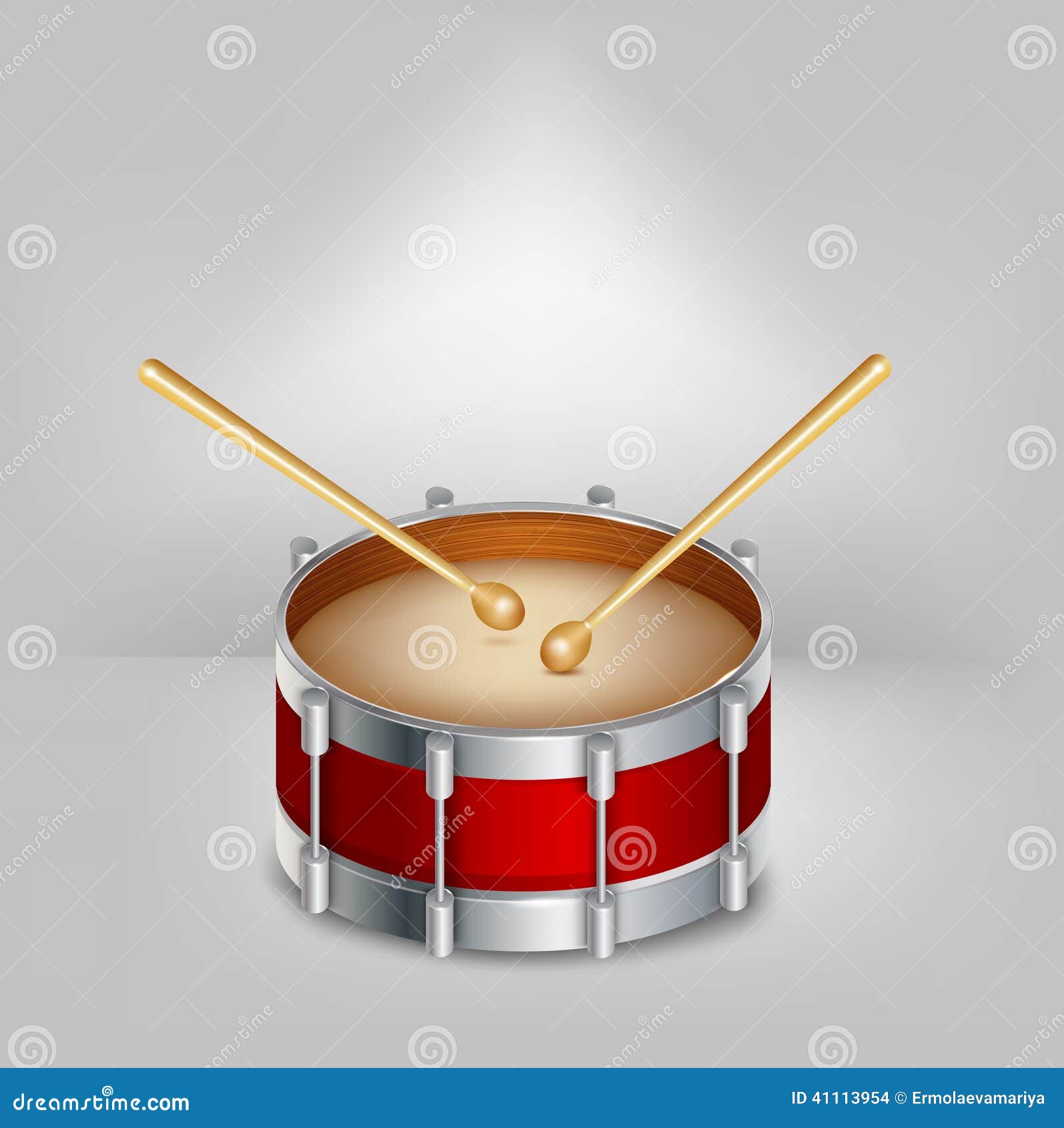 Rode Trommel En Houten Trommelstokken Vector Vector Illustratie ...