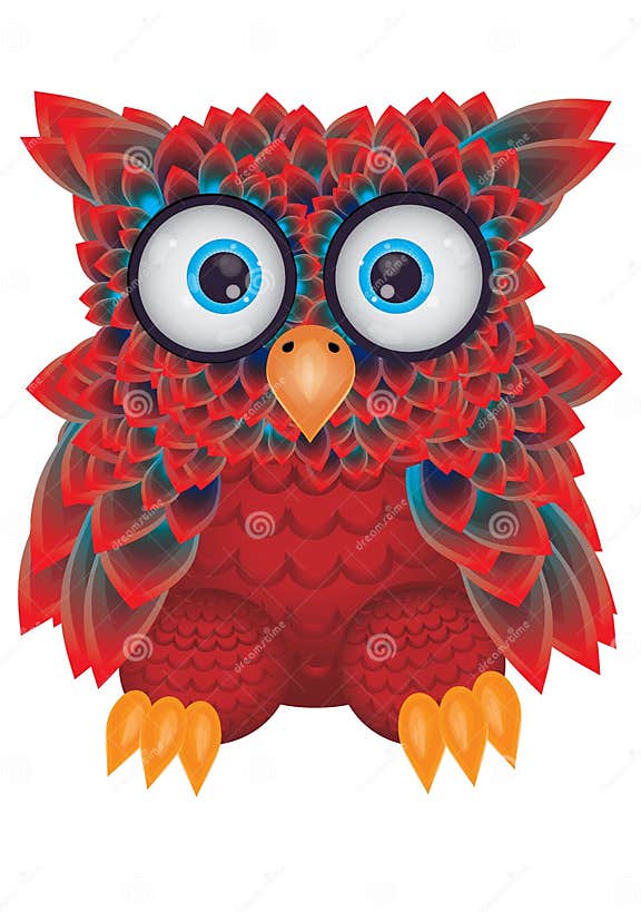 Rode uil stock illustratie. Illustration of groot, dier - 19169486