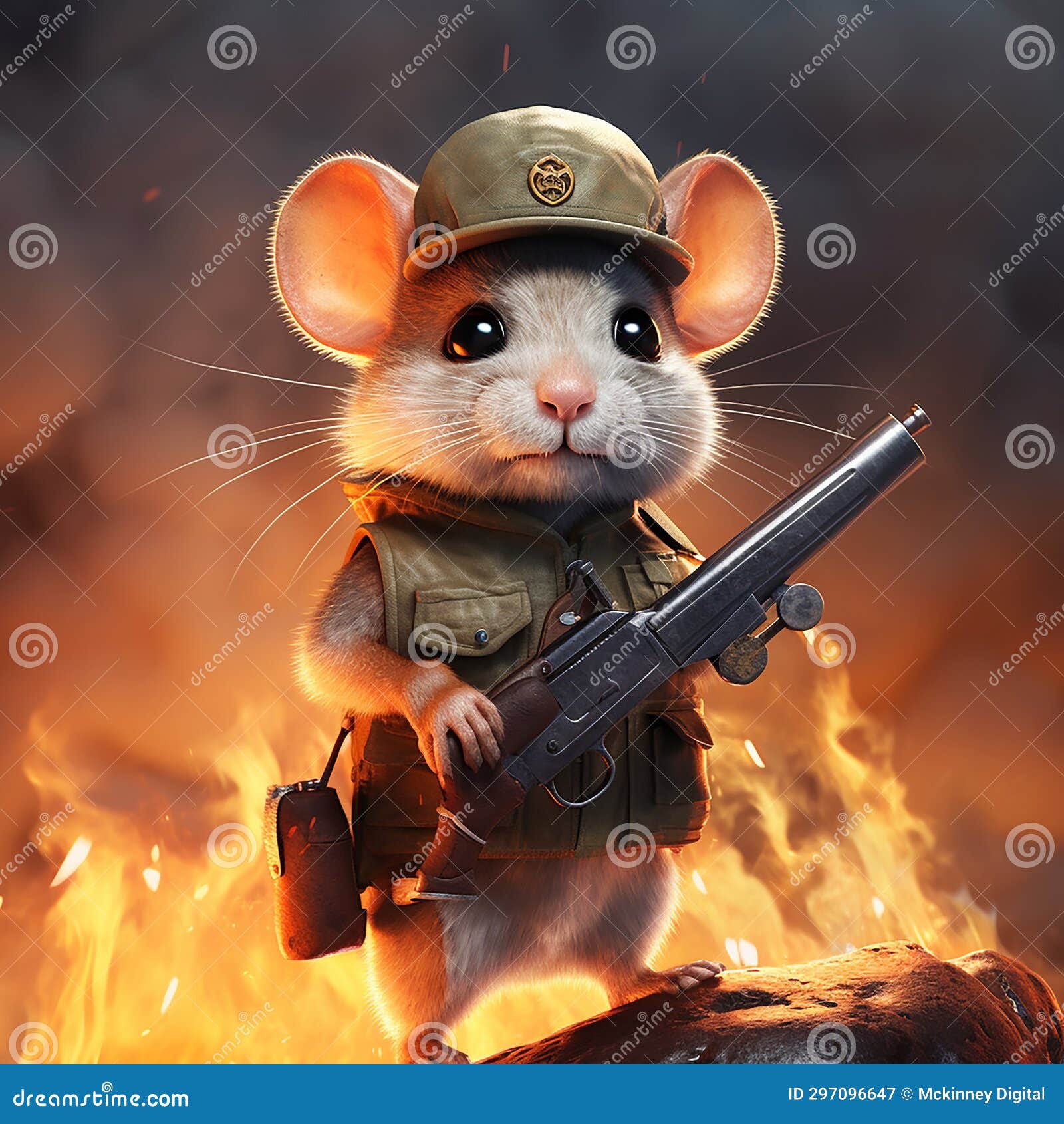 Mouse with Weapon As If in Battle. Created Using Ai Generative. Stock ...
