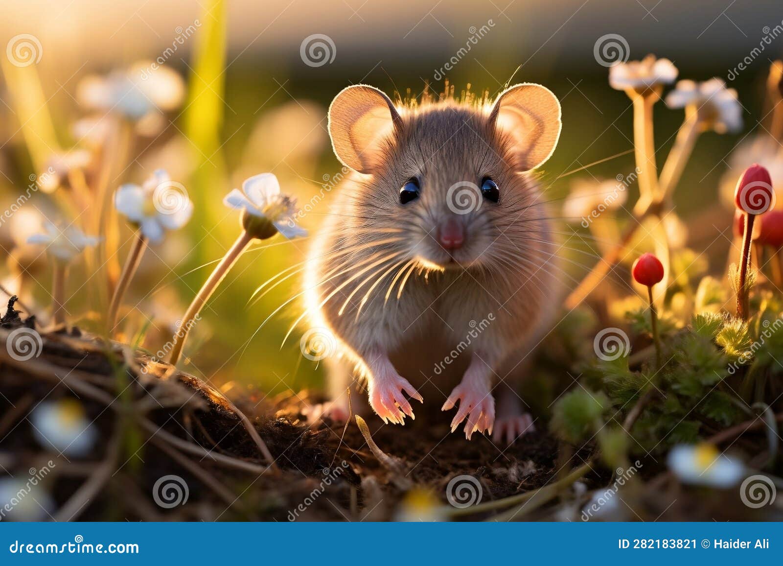 Rodent Roaming Exploring the Grasslands. Generative AI Stock Image ...