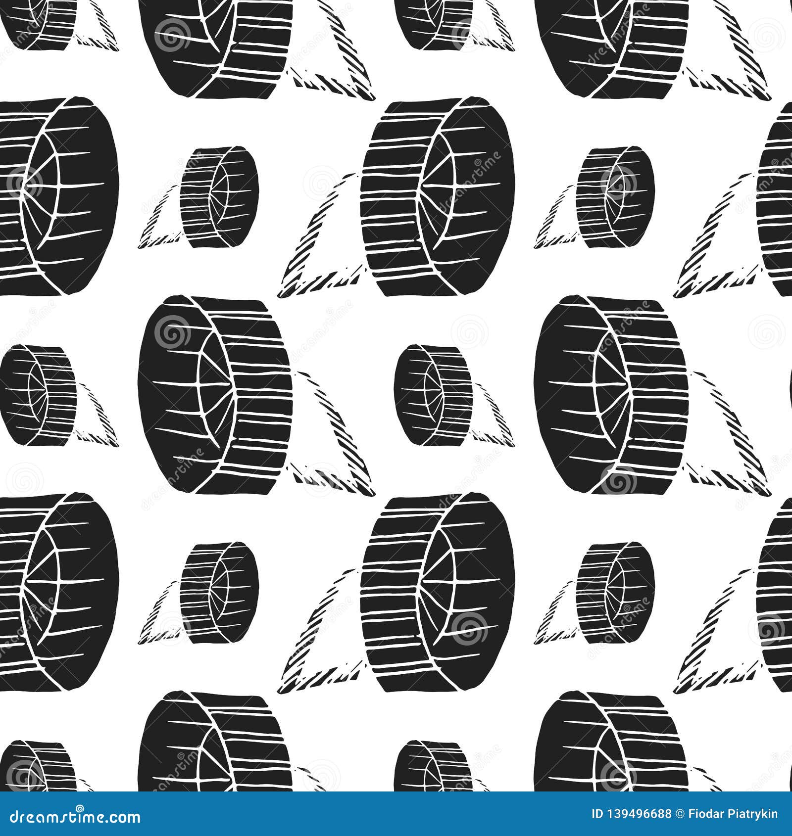 Rodent Wheel Vector Seamless Pattern Stock Vector - Illustration of ...