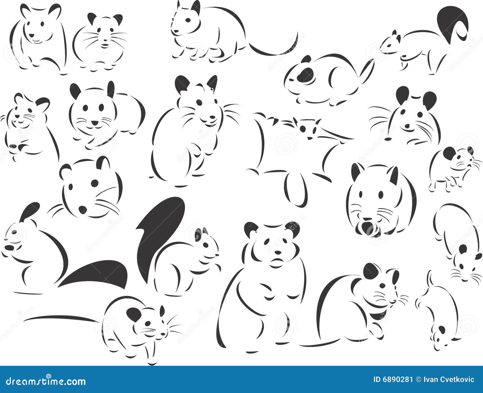 Rodents stock vector. Illustration of line, clip, mice - 6890281