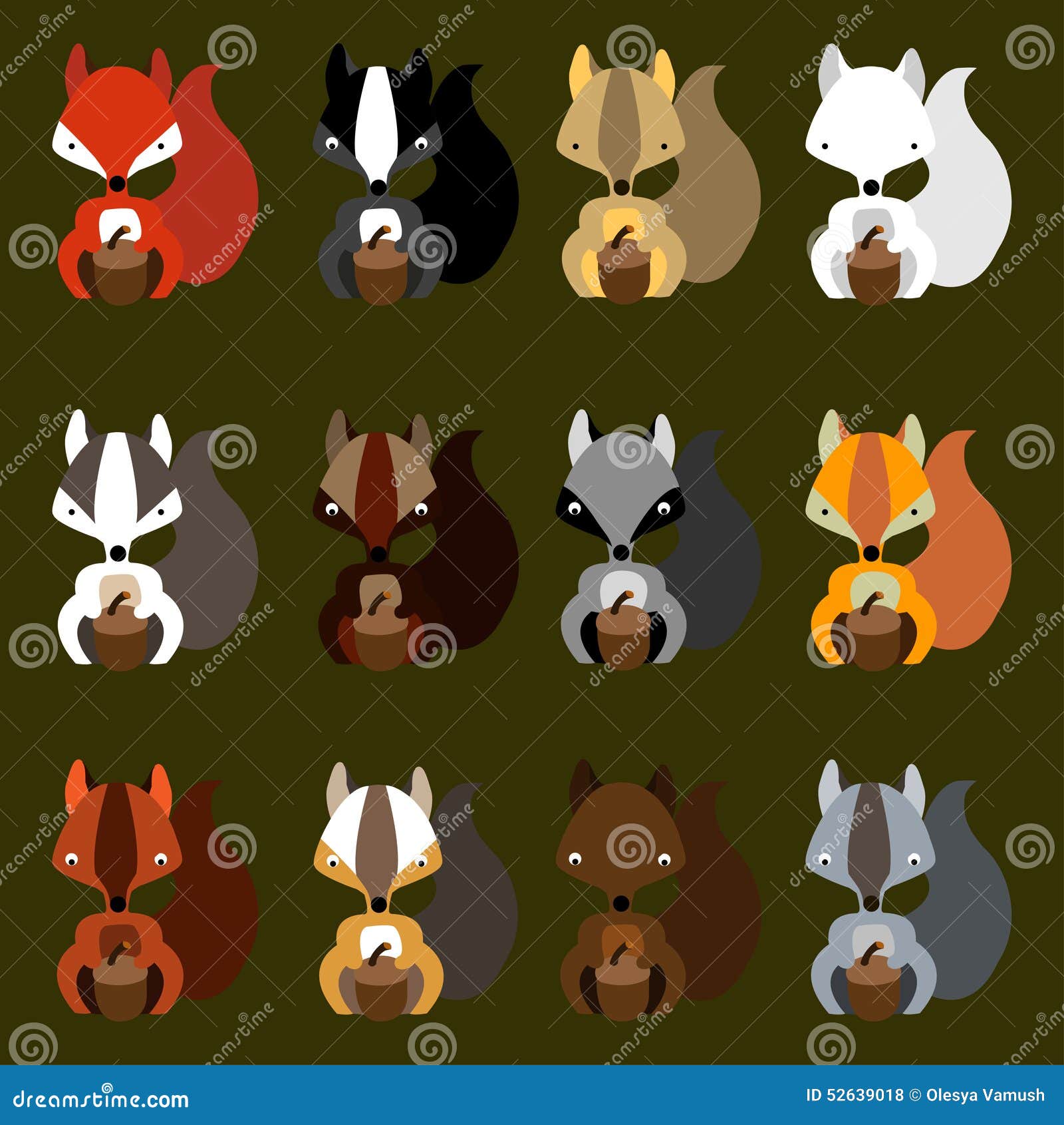 Rodents 3 stock vector. Illustration of skunk, animals - 52639018