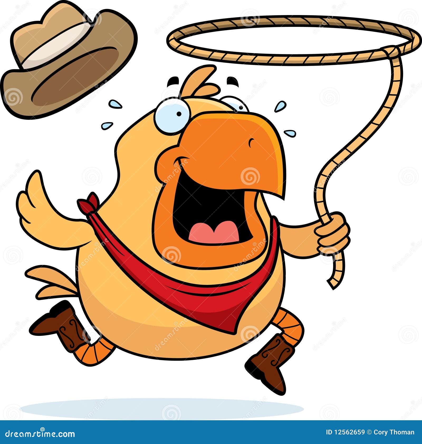 Rodeo Chicken stock vector. Illustration of running, cowboy - 12562659