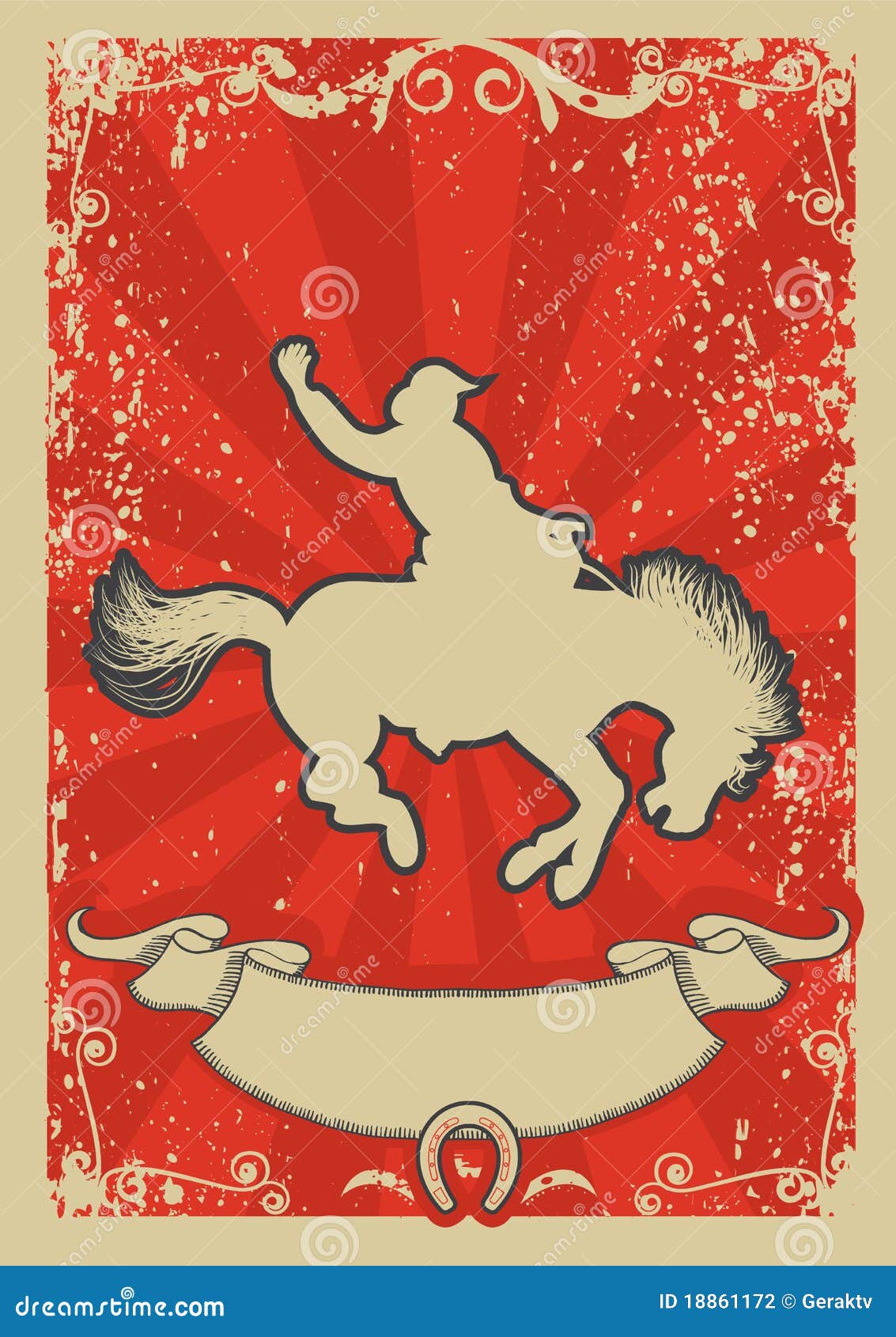 Rodeo Cowboy Riding Bucking Bronco Side View Continuous Line Drawing ...