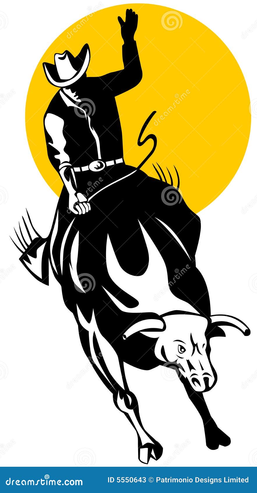 Rodeo cowboy stock vector. Illustration of bovine, west - 5550643
