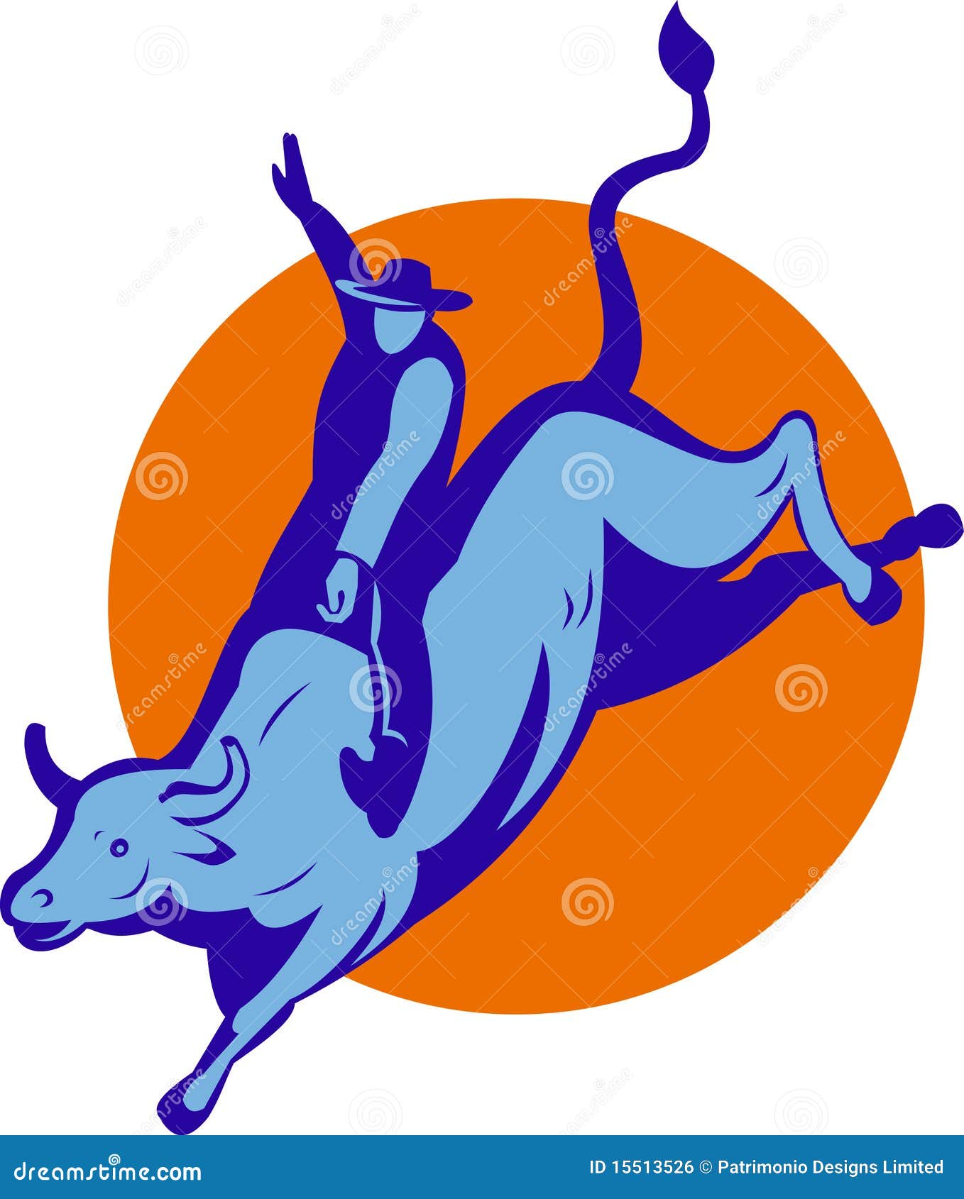 Rodeo cowboy bull riding stock illustration. Illustration of cowboy ...